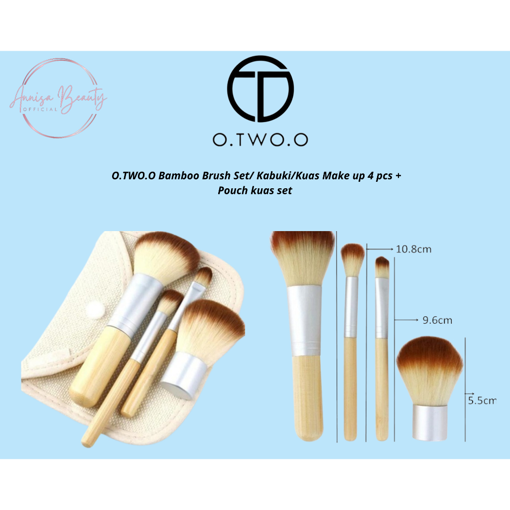 Jual [100%ORIGINAL] O.TWO.O Bamboo Brush Set/ Kabuki/Kuas Make up 4 pcs ...