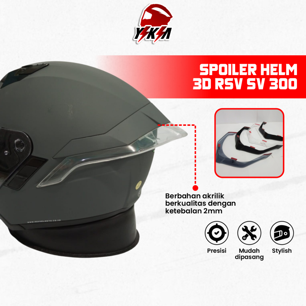 Jual Spoiler Helm RSV SV300 3D Bahan Akrilik Tebal 2mm Presisi Sudah ...