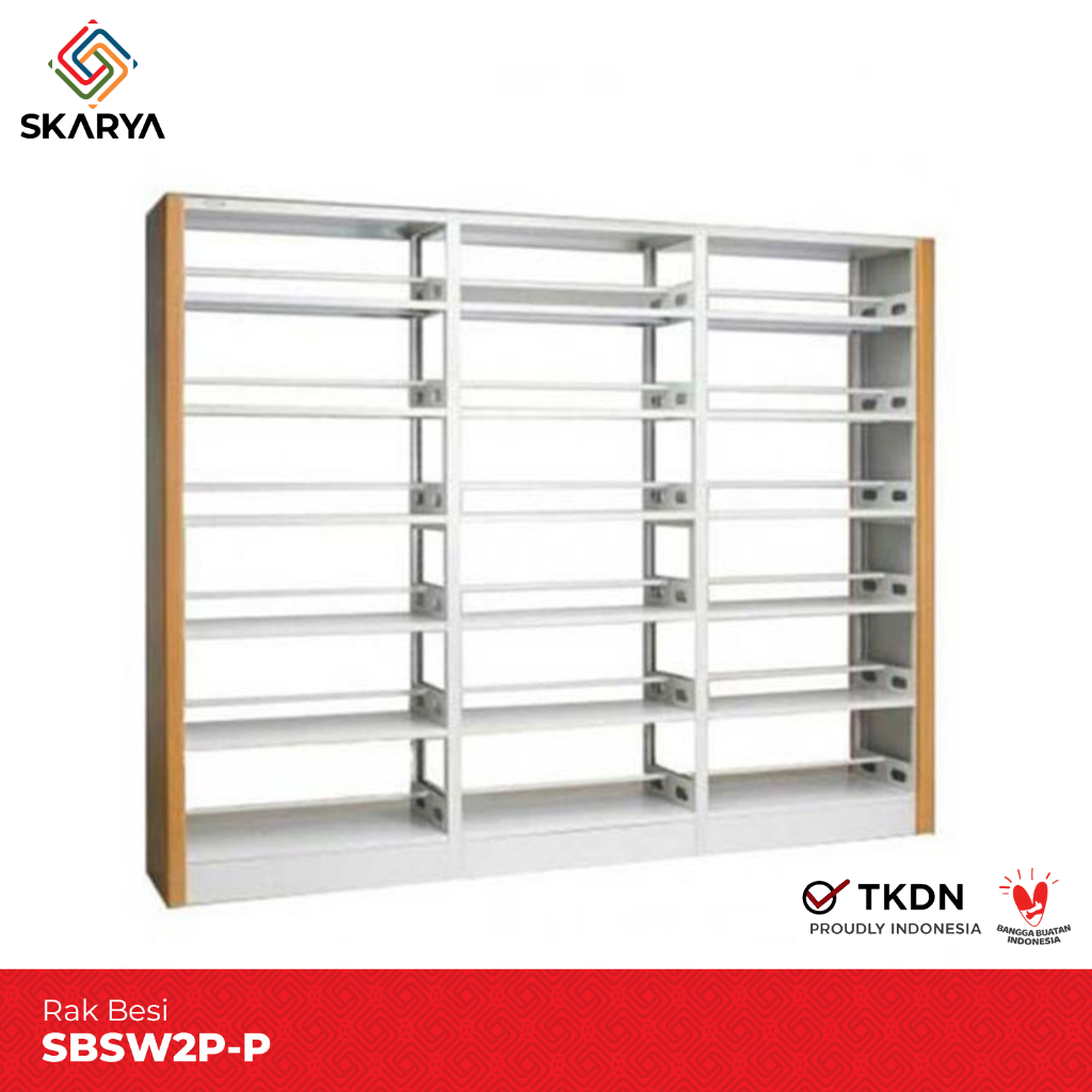 Jual Rak Buku Besi Perpustakaan 2 Muka SBSW2P-P (Baru) | Shopee Indonesia