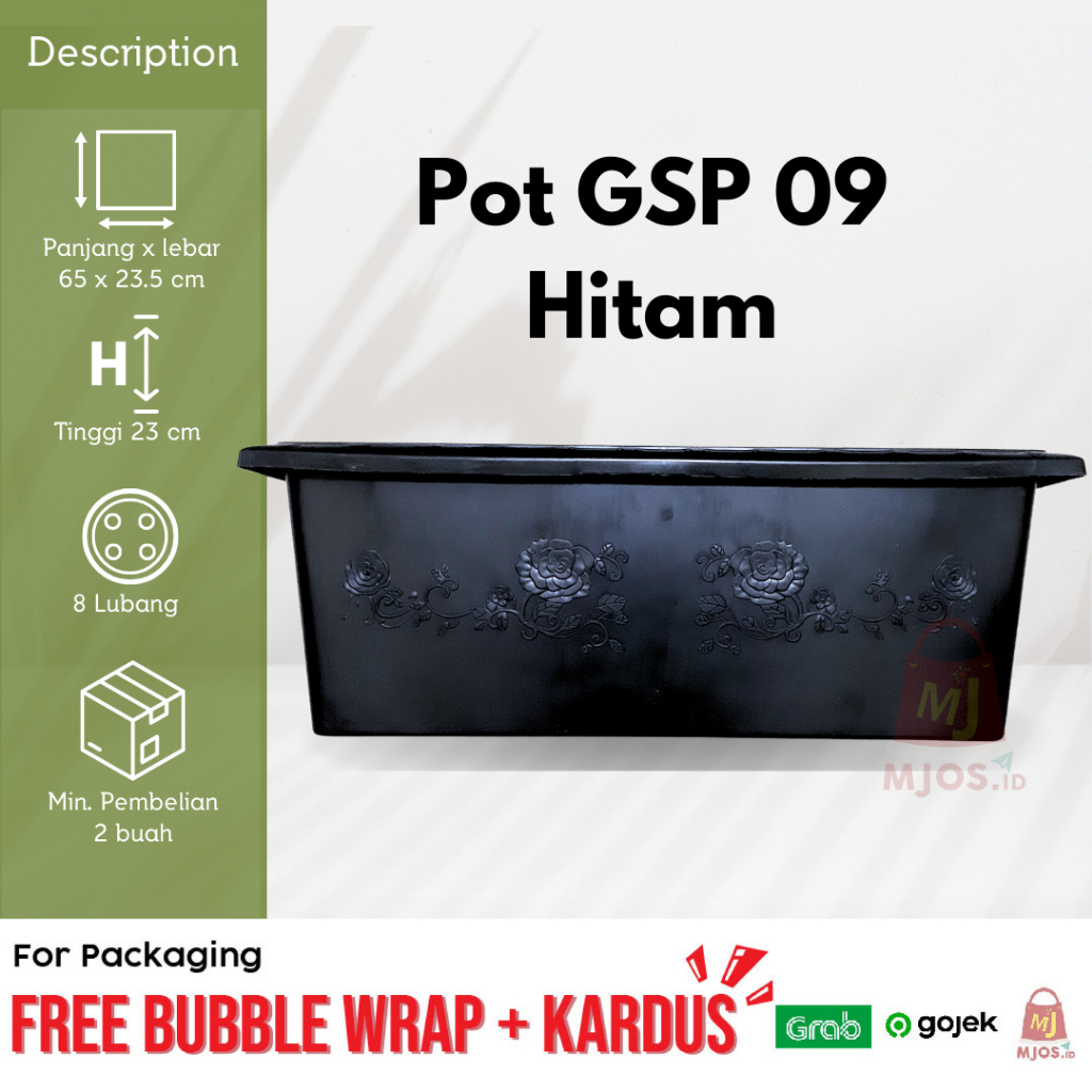 Jual Pot bunga tanaman hias panjang plastik besar GSP shallom estetik ...