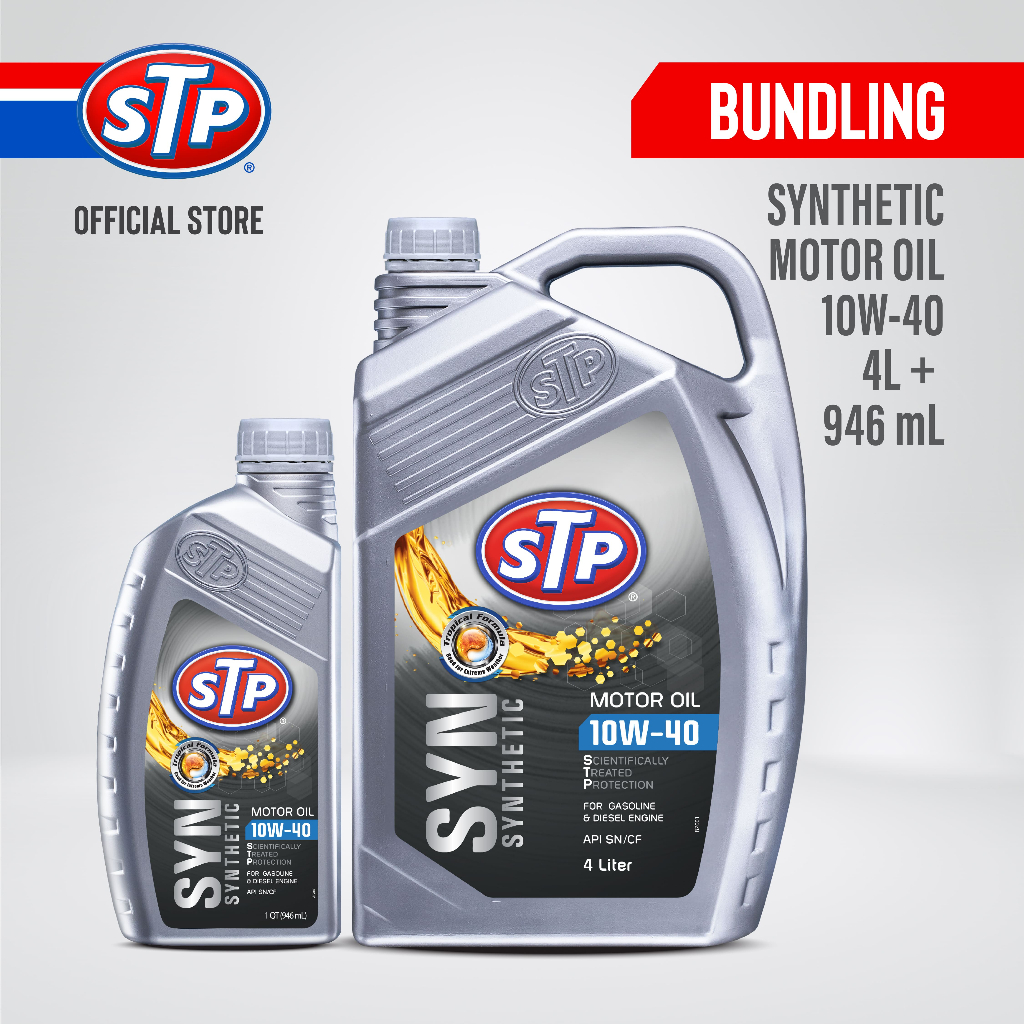 Jual STP - [BUNDLE] Synthetic Motor Oil 10W-40 4L + 946 mL Oli Mobil ...