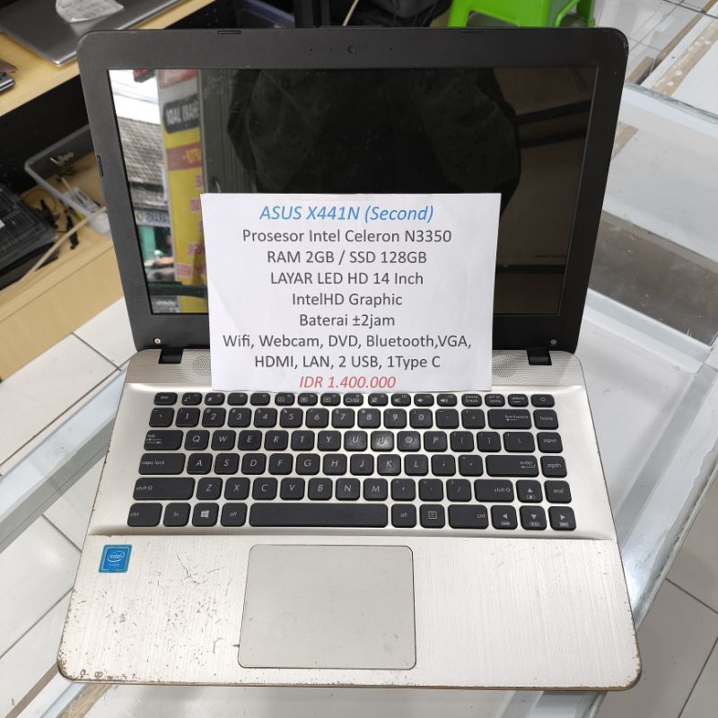 Jual Second LAPTOP ASUS X441N 14inch Intel Celeron N3350 Ram 2Gb Ssd ...