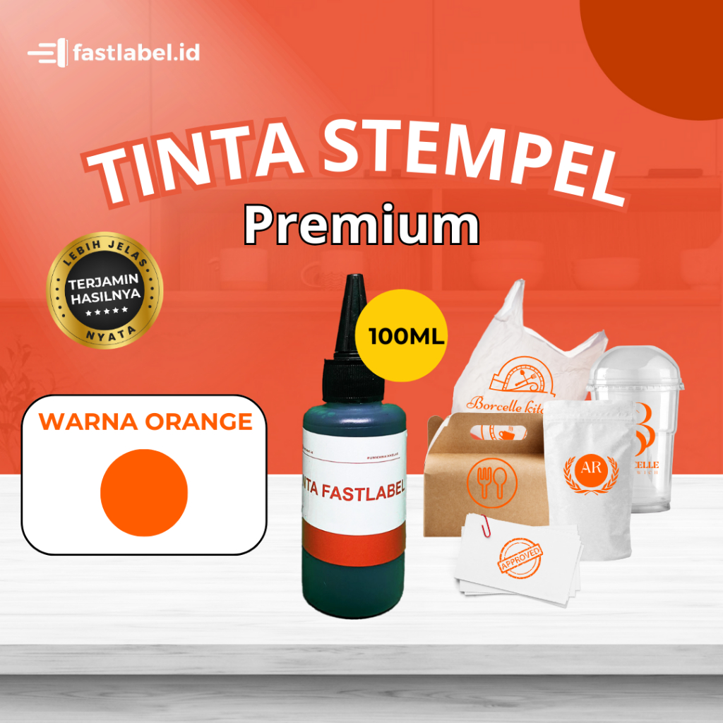 Jual FASTLABEL TINTA STEMPEL ORANGE FLASH 100ML | TINTA STEMPEL ORANGE ...