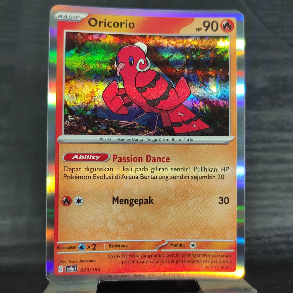 Jual Oricorio SV4A 029/190 Holo Foil RegG Kartu Pokemon Api Harta Berkilau TCG Indonesia ...