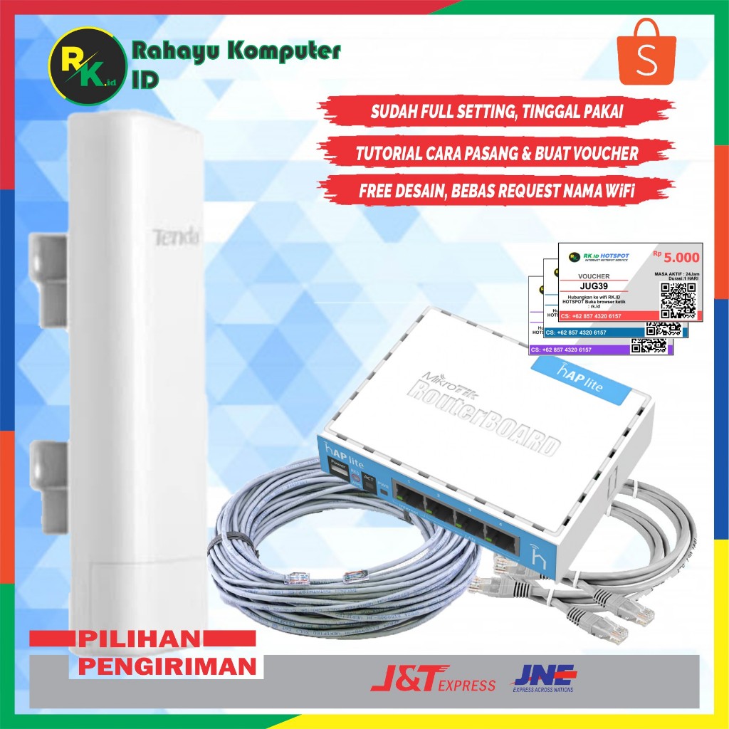 Jual Paket Alat Usaha WiFi Voucher Siap Pakai - Mikrotik RB941 + 2 ...