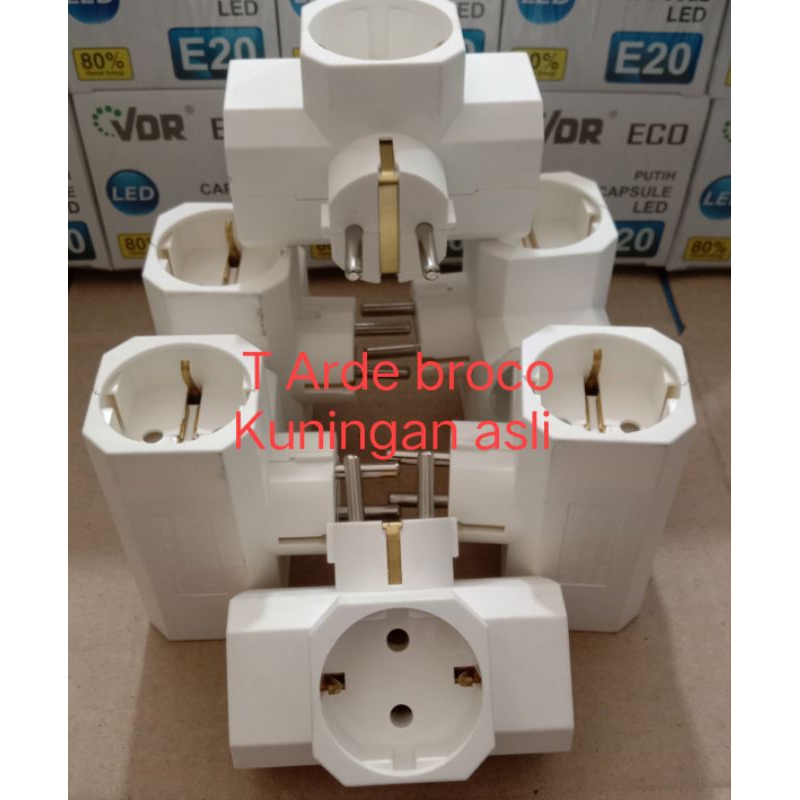 Jual Broco T Arde Kuningan asli sambungan colokan 3 lubang | Shopee ...