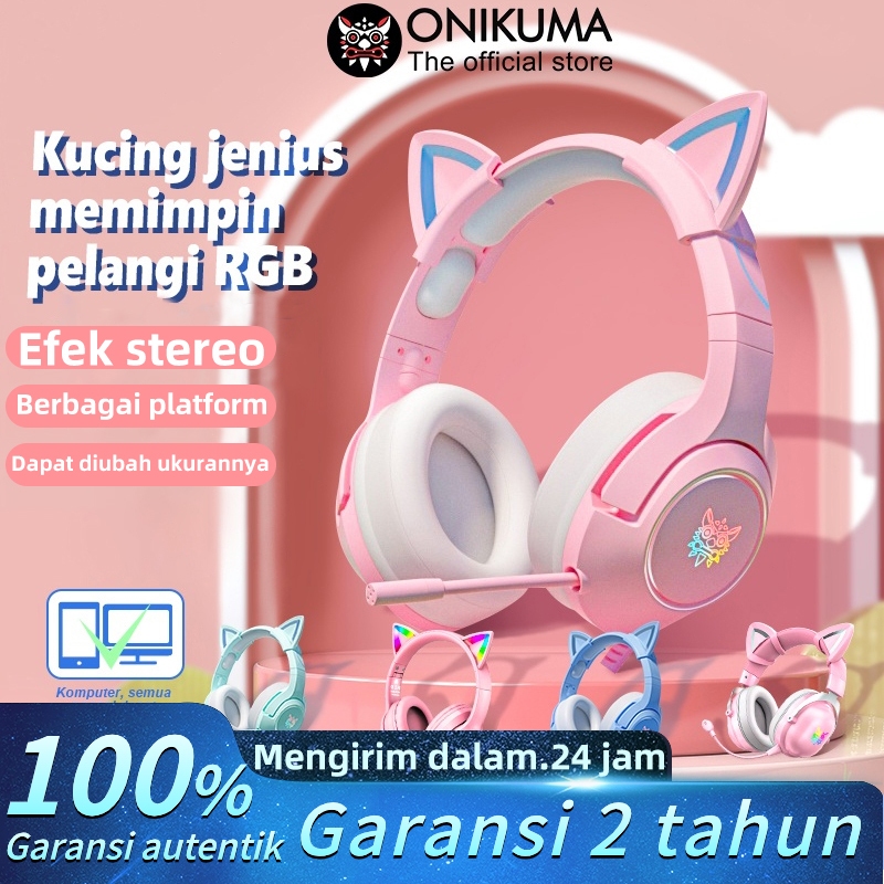 Jual Onikuma K9 pink Rgb Baru Warna Pink Telinga Kucing Lucu Headset ...