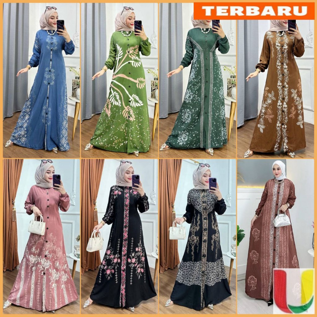 Jual Batik Usman - Gamis Twill Rayon Premium Model Kancing Terbaru Jumbo Syari Kekinian Batik ...