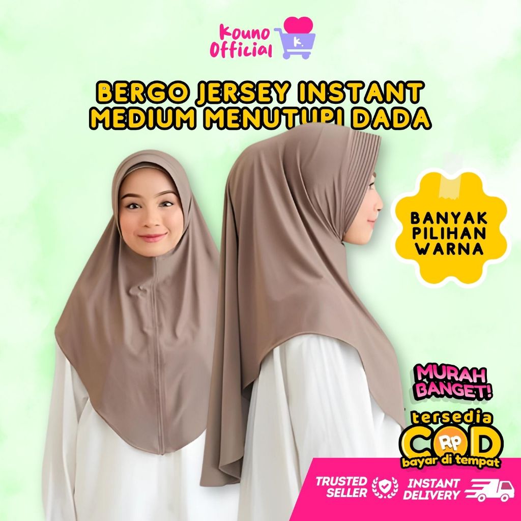 Jual Khimar Jersey Medium Premium Dengan Pet Antem / Hijab Hamidah Instant Panjang Menutupi Dada ...