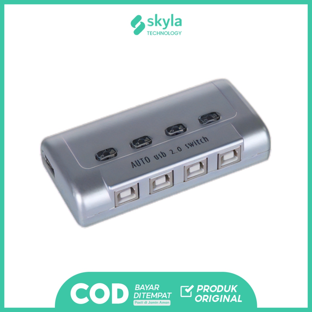 Jual USB 2.0 Auto Printer 4 Port Sharing Switch HUB Selector Switcher untuk Printer Scanner ...
