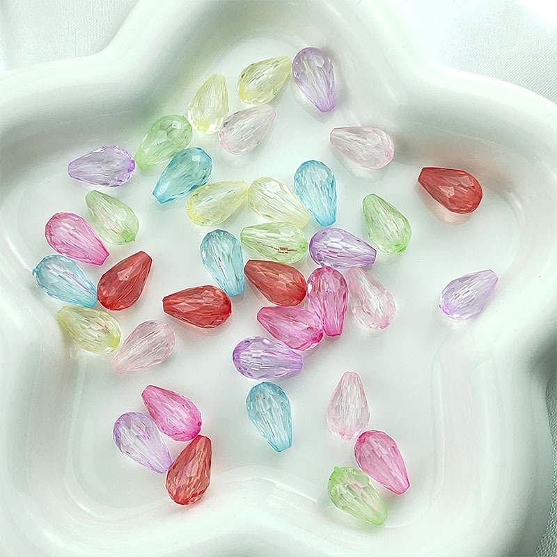 Jual 50/80PCS | Manik Potong Akrilik | Warna Warni Aestetik | Ukuran 7 ...