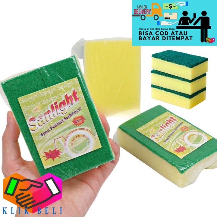 Jual Spons Busa Cuci Piring Sanlight Sponge Halus Kasar 2 Sisi Spon ...