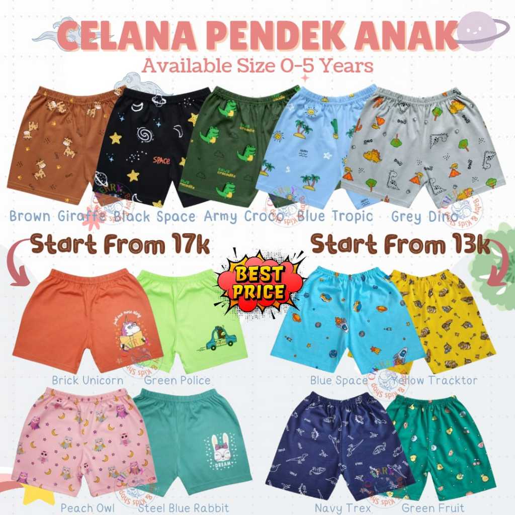 Jual SALE AMBYAR Jobel Celana Pendek 0 - 5 Tahun Celana Anak Adem Nyaman Motif Edition / Celana ...