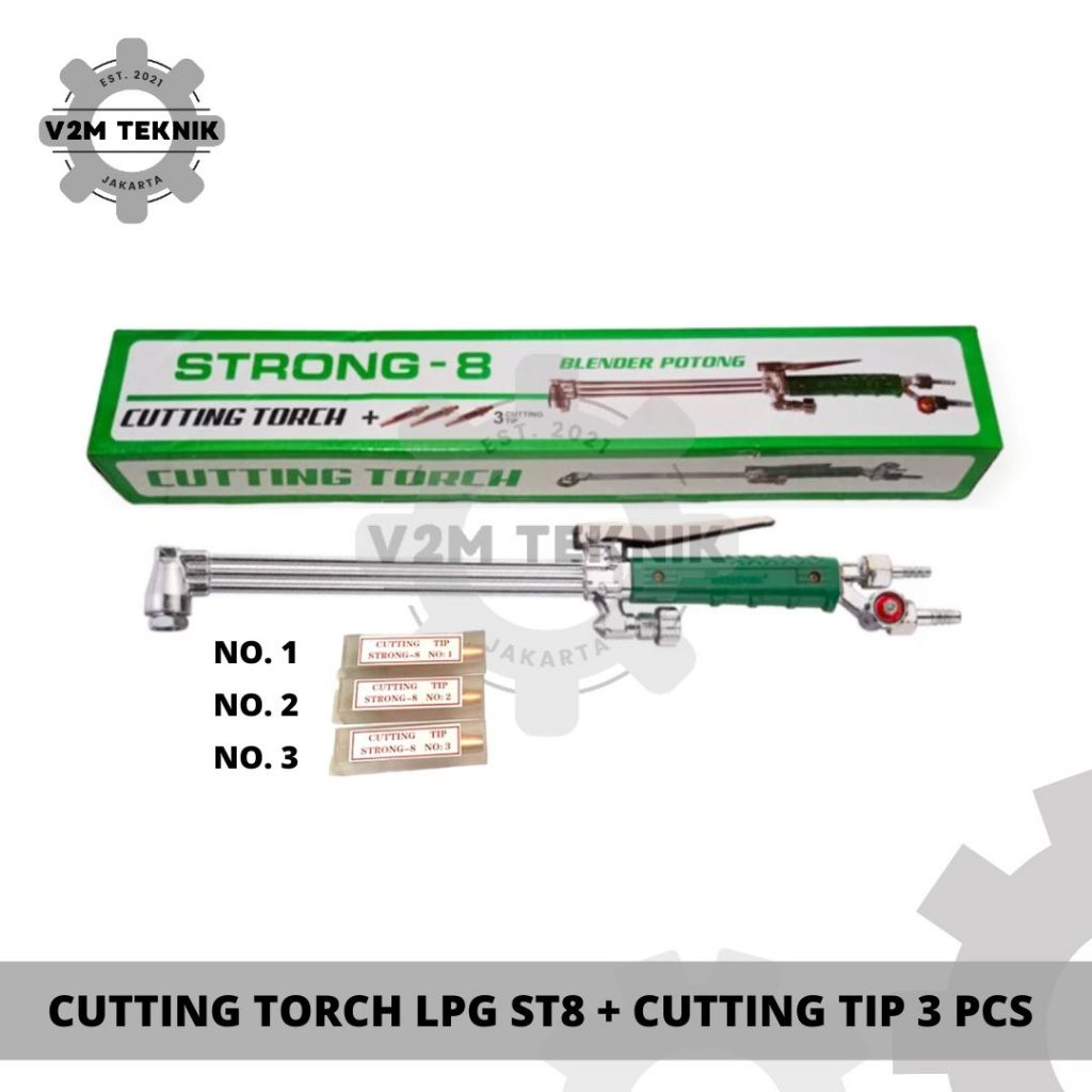 Jual Cutting Torch STRONG-8 + Tip 3 Mata / Blender Las Potong ST8 LPG ...