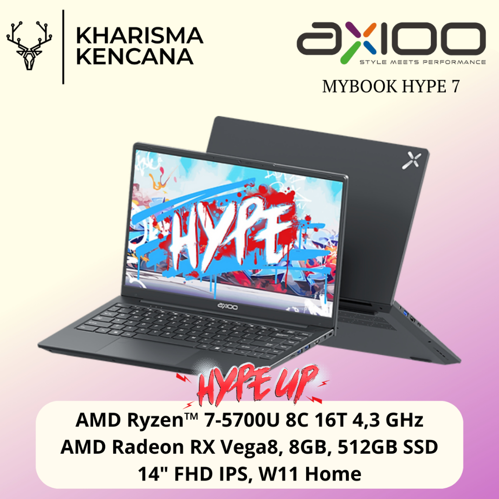 Jual AXIOO HYPE 7 RYZEN 7 5700U 16GB 512GB VEGA 8 14" FHD IPS W11 ...