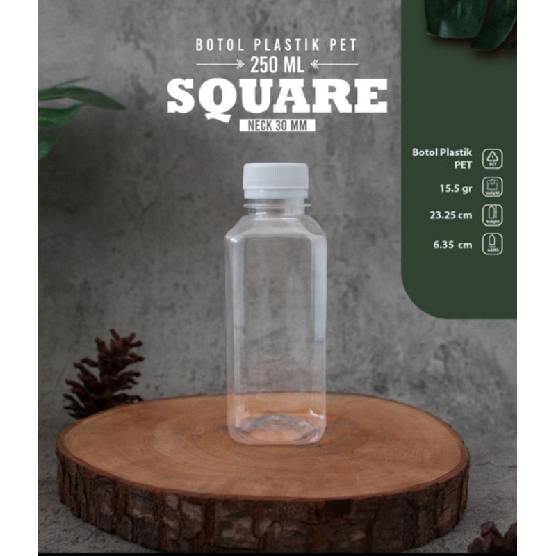 Jual Botol 250ml Square Botol 250ml Kotak Botol Plastik 250ml Kotak ...