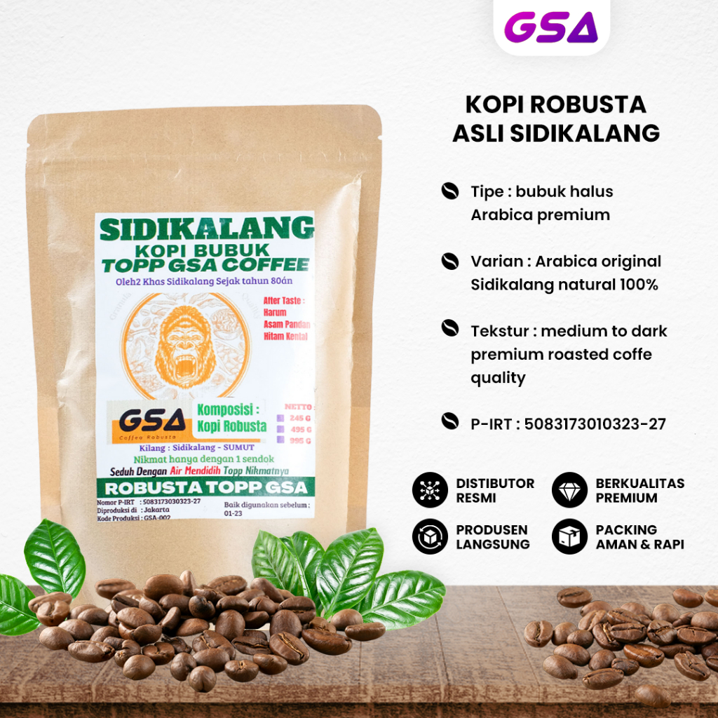 Jual Kopi ROBUSTA SIDIKALANG 500gr Bubuk Halus Hitam Kental GRADE 1 ...