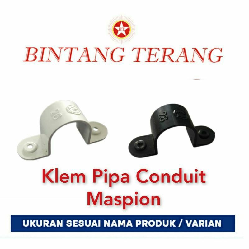Jual Klem Pipa PVC 1" 32 mm Clamp Conduit Klem Omega Pipa Listrik ...