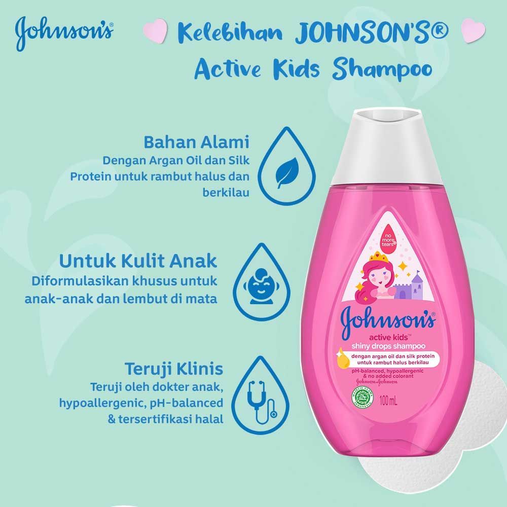 Jual Johnson's Active Kids Shiny Drops, Clean & fresh, Gold, Soft ...