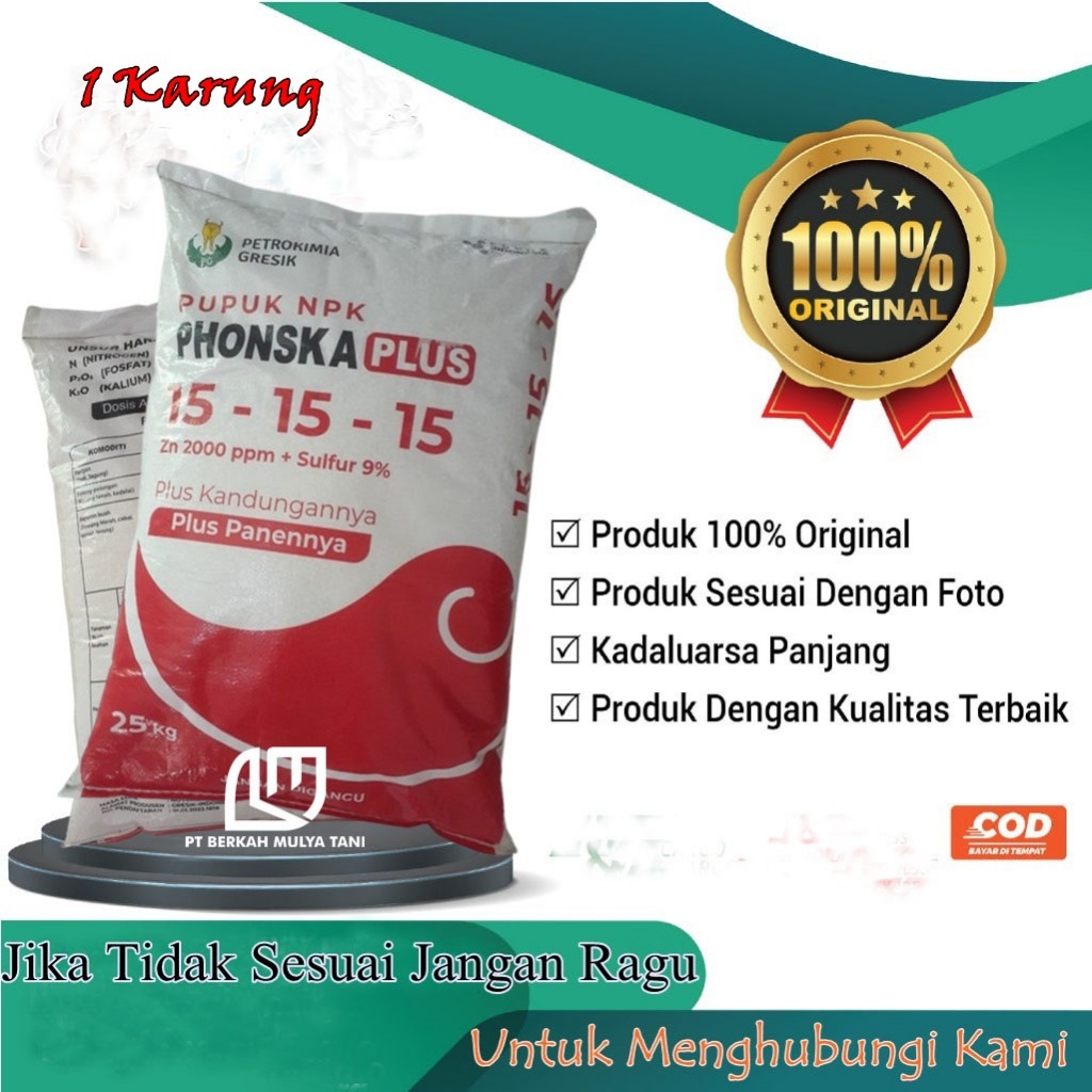 Jual Pupuk NPK Phonska Plus 15-15-15 Kemasan Pabrik 1 Karung 25 Kg | Shopee Indonesia