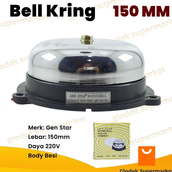 Jual me Bel Kring 15mm Gen Star Bell Listrik 6 inch Sekolah Pabrik Fire ...