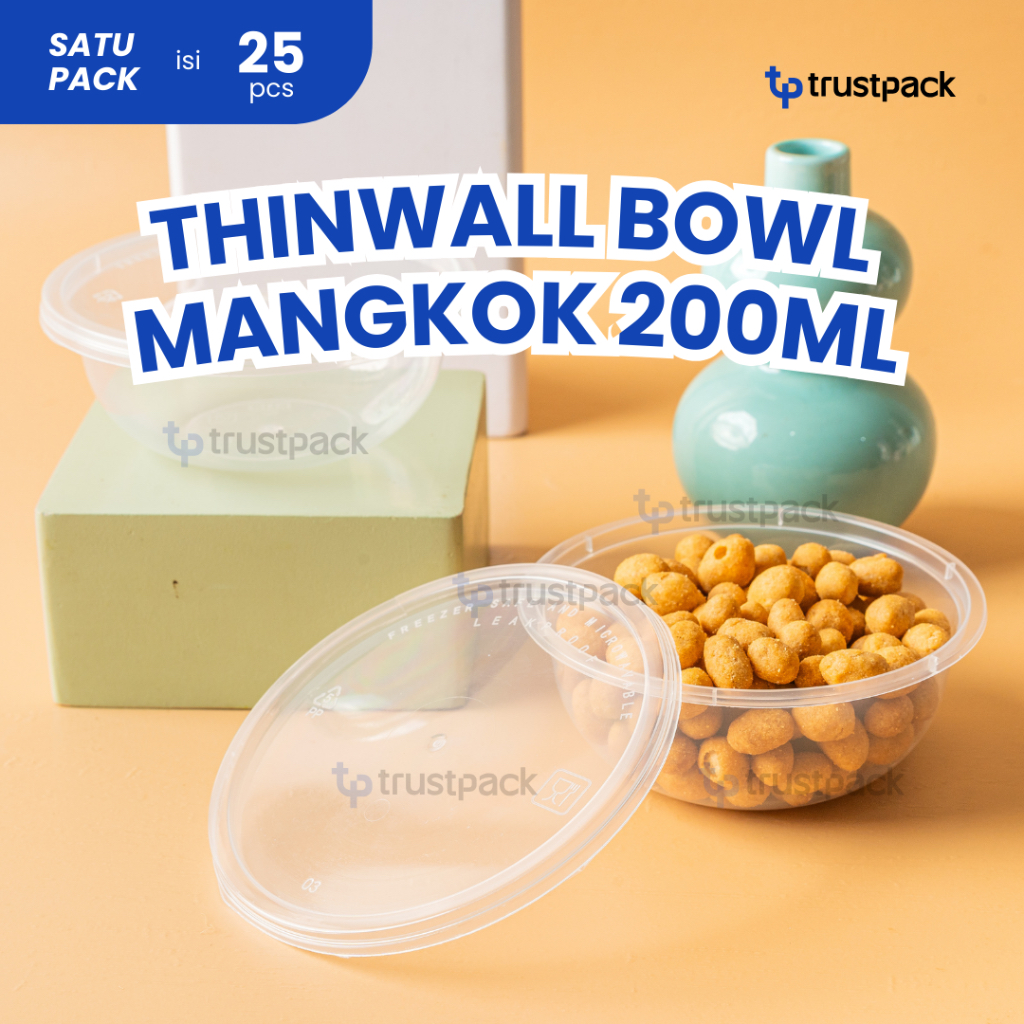 Jual Thinwall BULAT 200ml + tutup cup puding pudding / BOWL mangkok 25 PCS | Shopee Indonesia