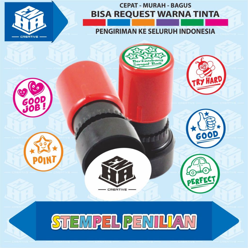Jual Stempel Penilian BULAT / Stempel Guru /Stempel Sekolah / Stempel ...