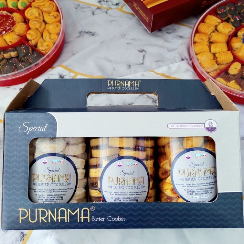 Jual PURNAMA PAKET HANDBAG ISI 3 TOPLES / KUE KERING LEBARAN/KUE HARI RAYA / KUE NASTAR / KUE ...