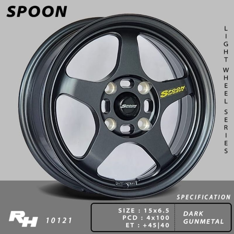 Jual velg spoon ring 15 lebar 6.5 et45 dan 40 gunmetal | Shopee Indonesia