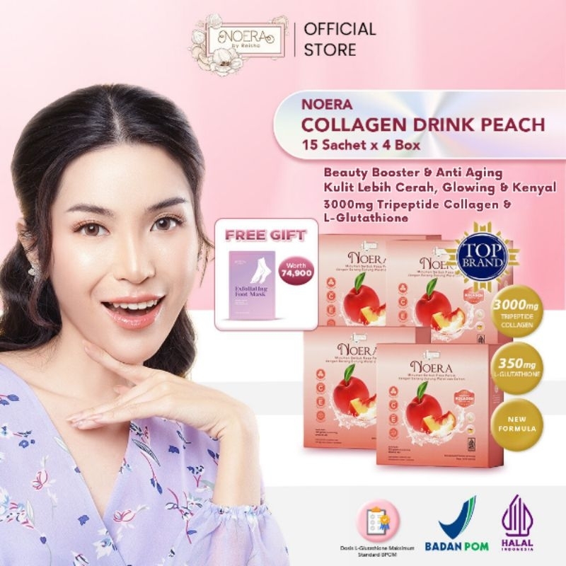 Jual Paket Bundle 4 Box Noera Collagen Drink 15 | Free Exfoliating Foot ...