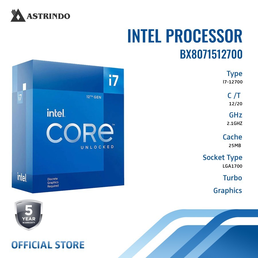 Jual Intel Processor Core i7-12700 25M Cache, up to 4.90 GHz Box LGA 1700 | Shopee Indonesia