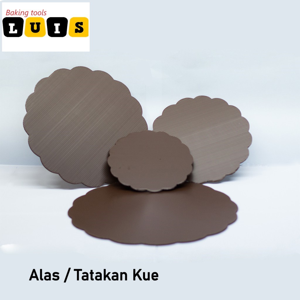 Jual Alas Tatakan Alas Kue Tart puding cake bentuk Bunga Coklat ...