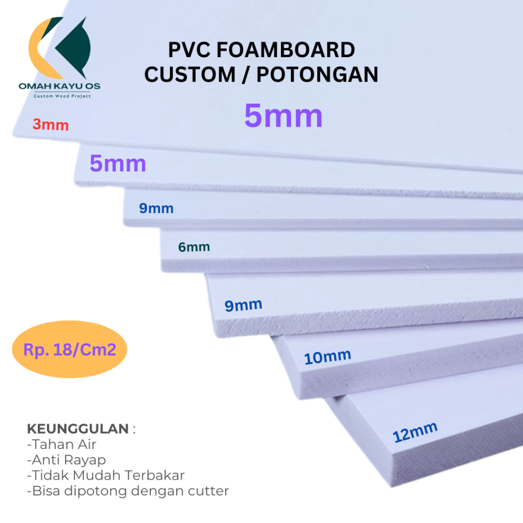 Jual PVC Board PVC Foam Board 5mm Anti Rayap Tahan Air Custom Potongan | Shopee Indonesia