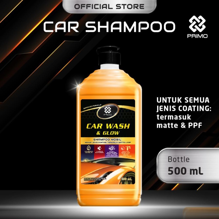 Jual PRIMO Wash & Glow Shampo / sabun mobil motor Gold Class 500 mL ...