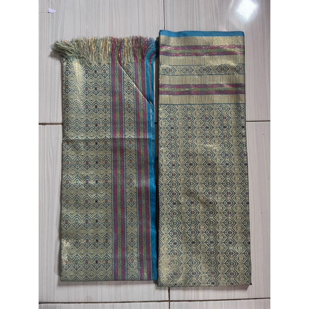 Jual Kain Songket set selendang, kain songket Palembang, kain songket ...
