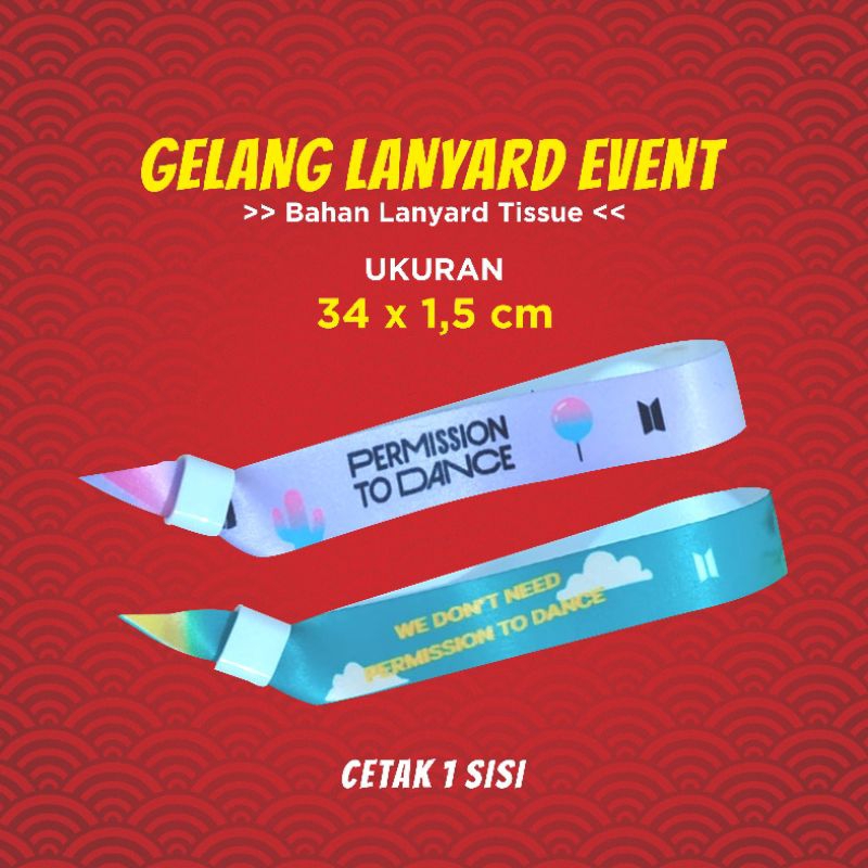 Jual GELANG EVENT BAHAN LANYARD (LEMBUT) CETAK 1 SISI FREE DESAIN ...