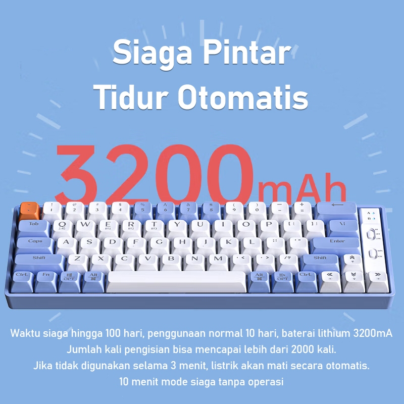 Jual GK65 keyboard gaming 3 Mode Hotswap wireless mechanical keyboard ...