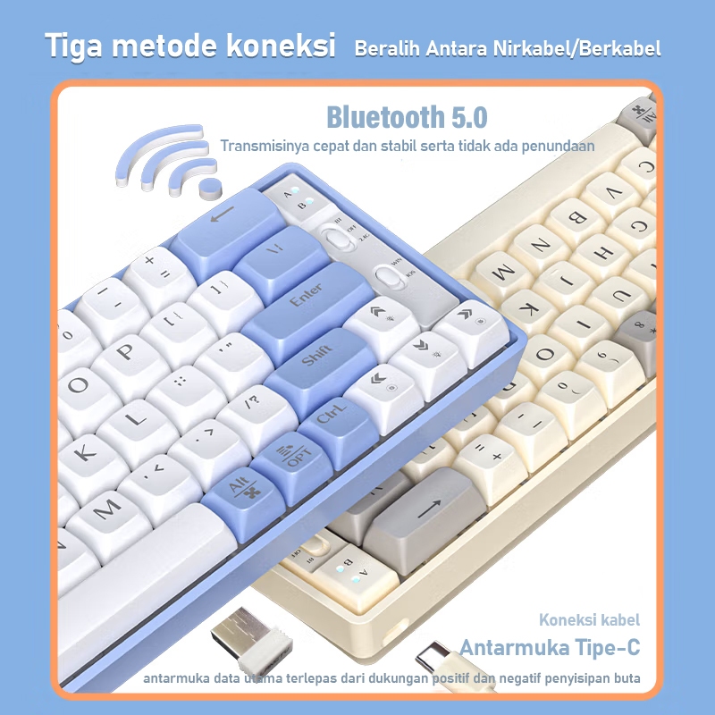 Jual GK65 keyboard gaming 3 Mode Hotswap wireless mechanical keyboard ...