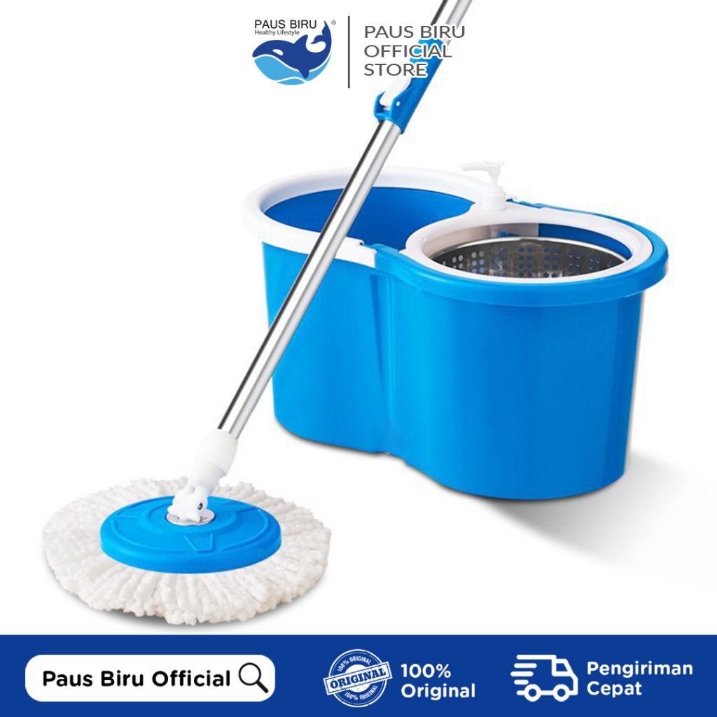 Jual Paus Biru - Alat Pel Lantai Stainless Super Mop Dengan Ember ...