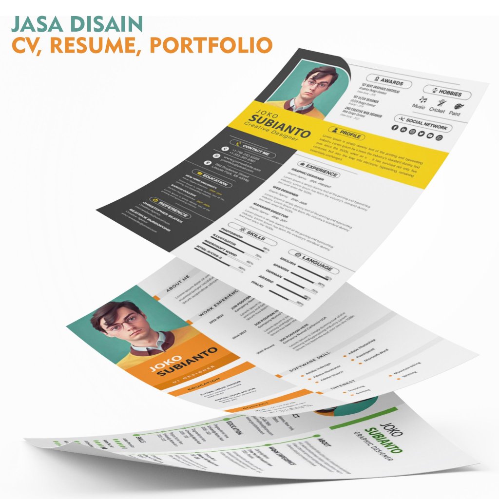 Jual Jasa Desain + Cetak Curriculum Vitae CV Portofolio 008 | Shopee ...