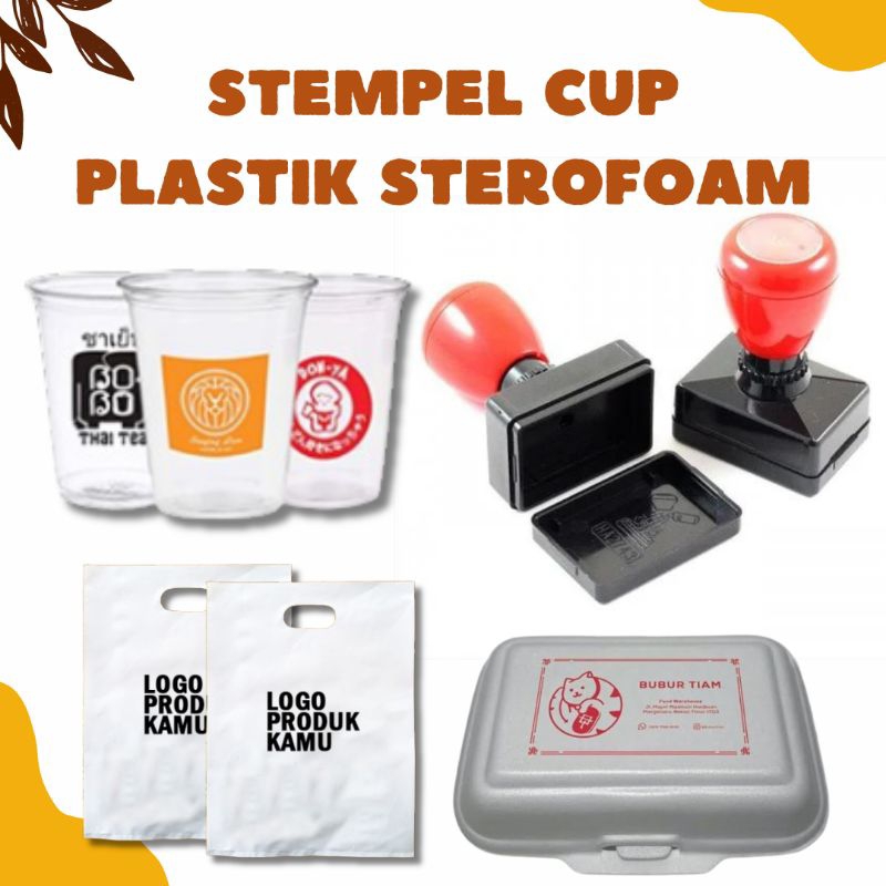 Jual STEMPEL PERMANENT CUP PLASTIK STEROFOAM MURAH | Shopee Indonesia