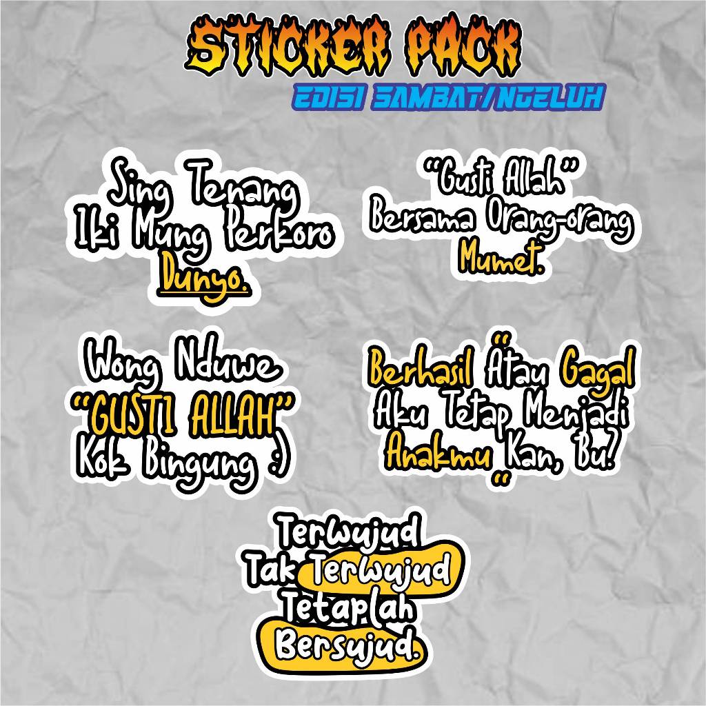 Jual Sticker Sambat ngeluh - Stiker laptop stiker quotes stiker quote ...