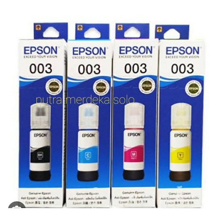 Jual TINTA EPSON 003 ORIGINAL BLACK HITAM 65 ML BIRU KUNING MERAH 65ML ...