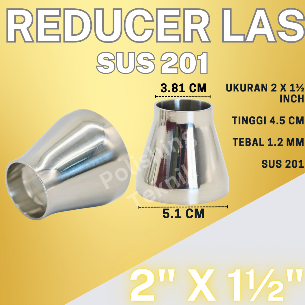 Jual REDUCER LAS STAINLESS SUS 201 (2" x 11/2") | Shopee Indonesia