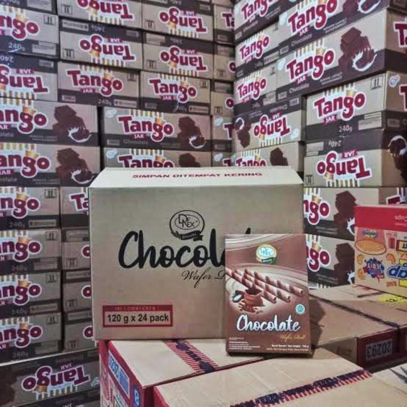 Jual Denex wafer roll rasa chocolate / wafer stick / kue astor 1 dus ...