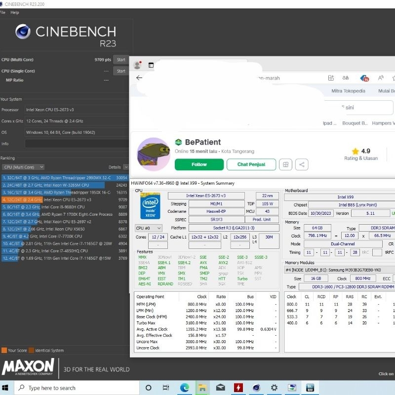 Jual Bundle Motherboard X99 Turbo + E5 V3 (Setara Ryzen 5 3600/i7 8700k ...