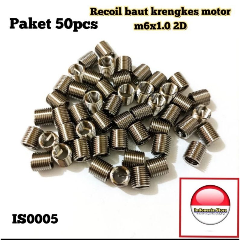 Jual paket 50pcs recoil m6x1.0 2D recoil baut kunci 10 | Shopee Indonesia
