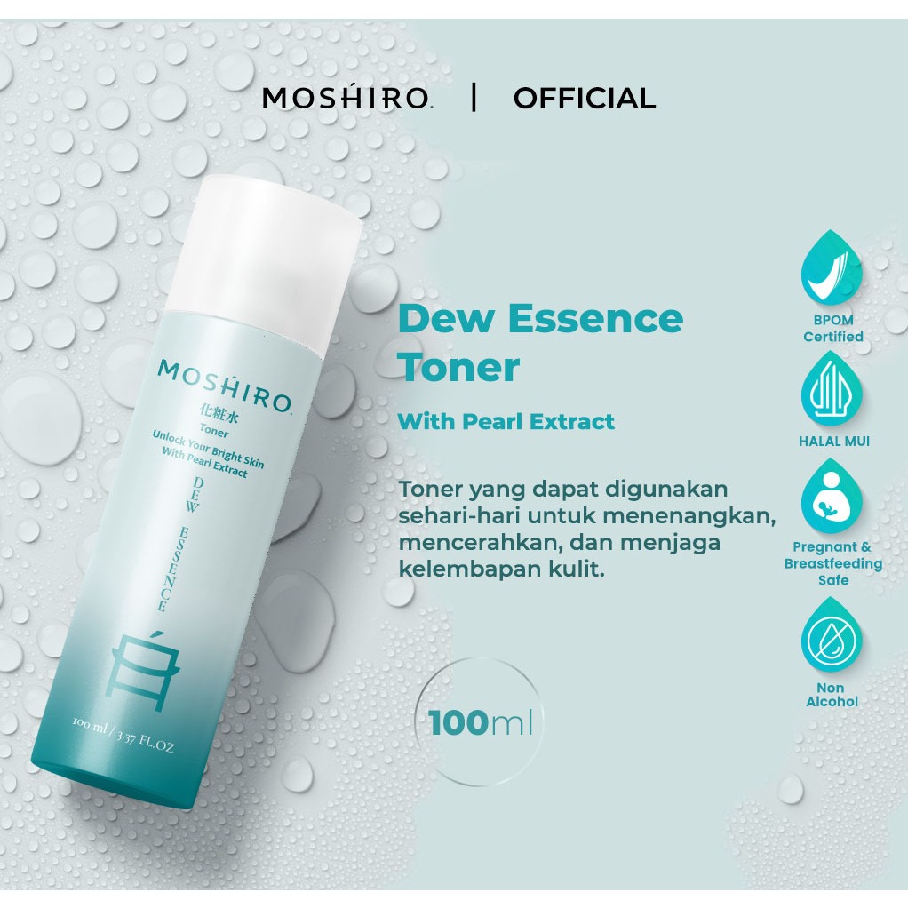 Jual MOSHIRO Dew Essence Soothing Toner Skin Barrier Toner with Pearl ...