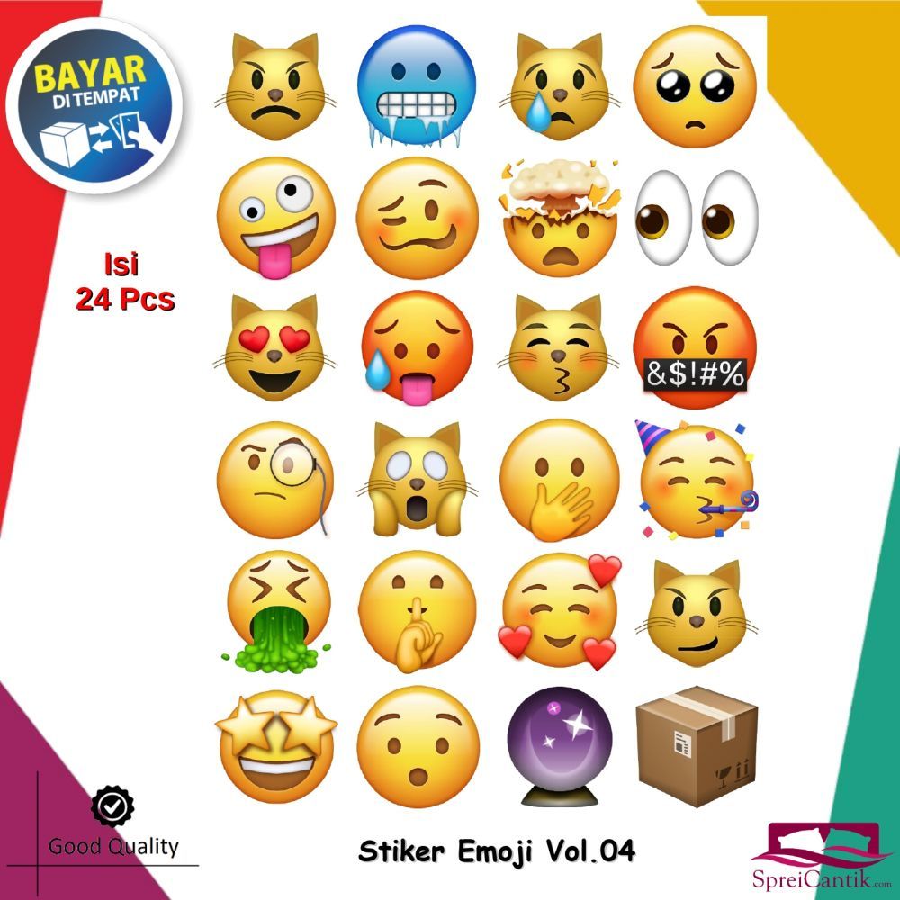 Jual Stiker Sticker Emoji Emoticon Whatsapp WA - Motor Mobil Helm ...