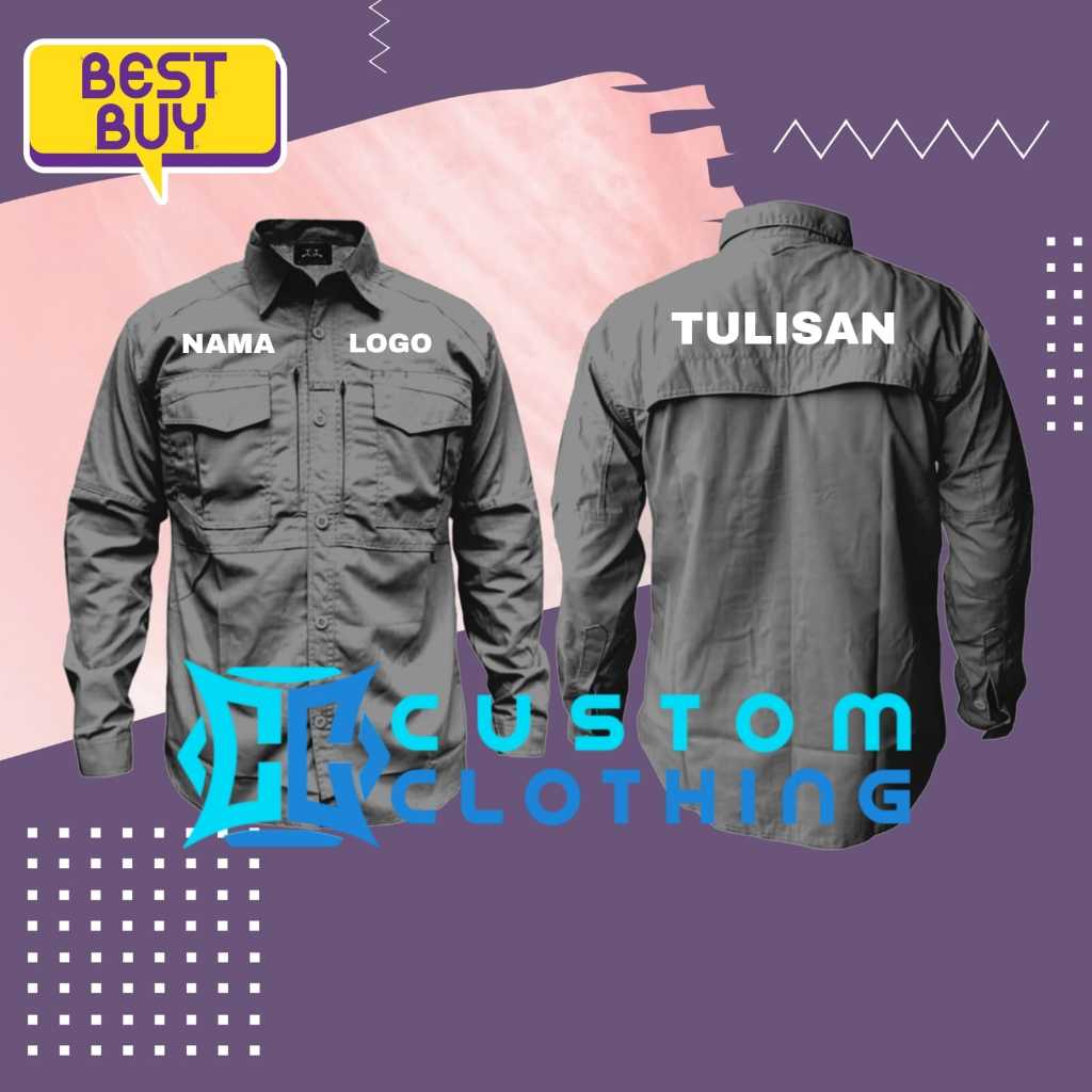 Jual Baju Kemeja Tactical Kerja Lapangan Outdoor Bordir Nama Logo ...